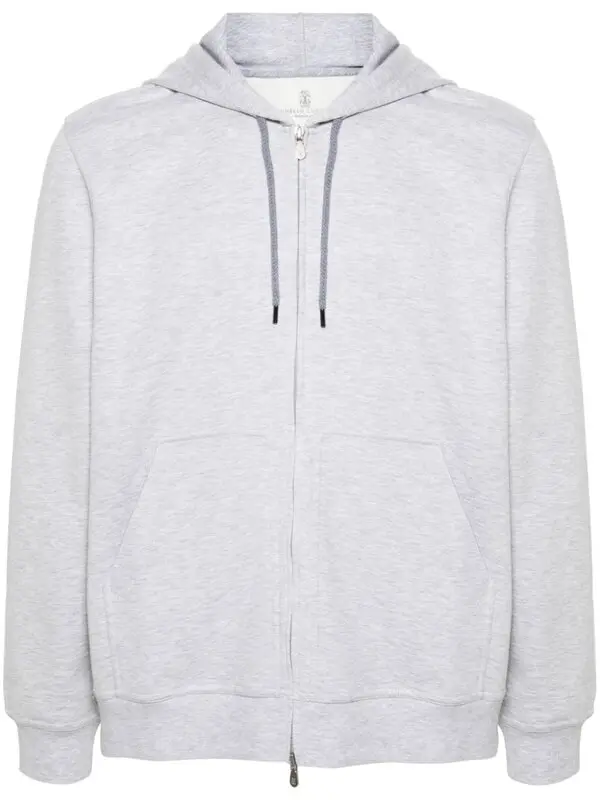 Brunello Cucinelli Mélange-effect Zipped Hoodie