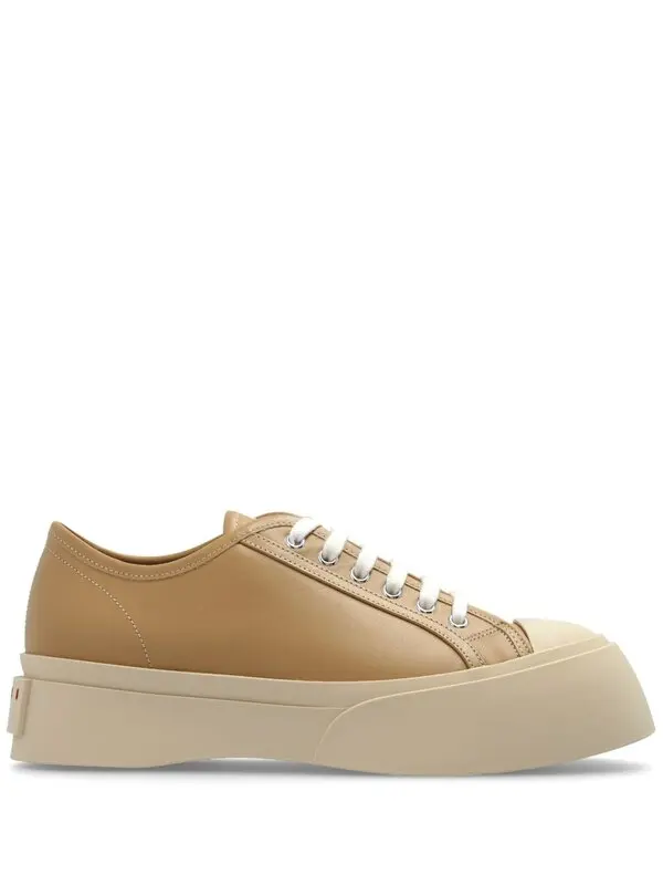 Marni Pablo Leather Flatform Sneakers - Brown