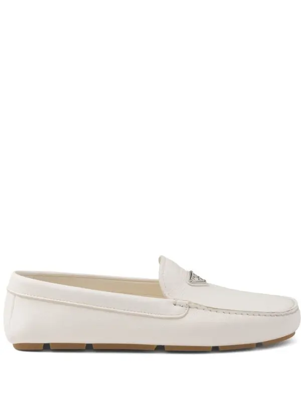 Prada Triangle-logo Leather Loafers