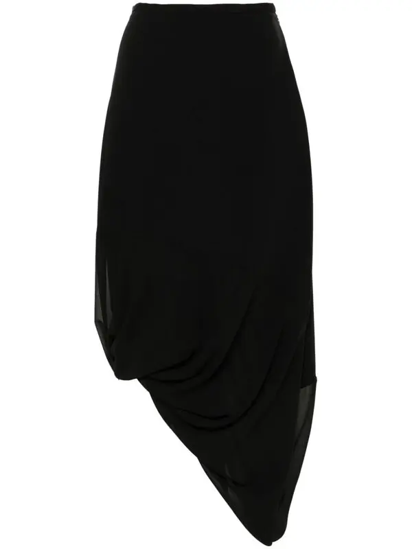MAISON MARGIELA Asymmetric Draped Midi Skirt