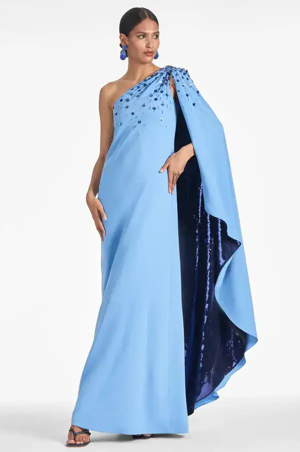 navy blue dress for baby girl Sachin Babi - Naomi Light Blue Halter Dress main image 1