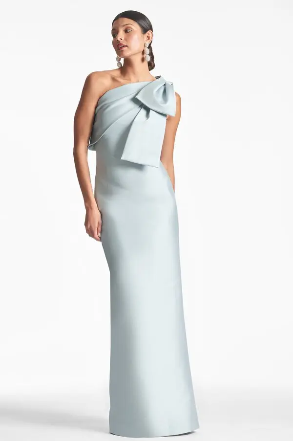 Sachin & Babi Bonnie Column Gown - Ash Blue