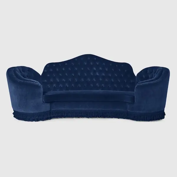 Gucci Capitonné Velvet Camelback Sofa