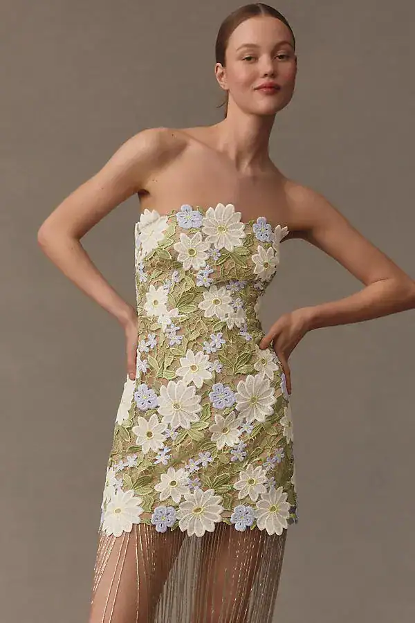 endless rose women's plunging neck lace trim dress Endless Rose main image 1