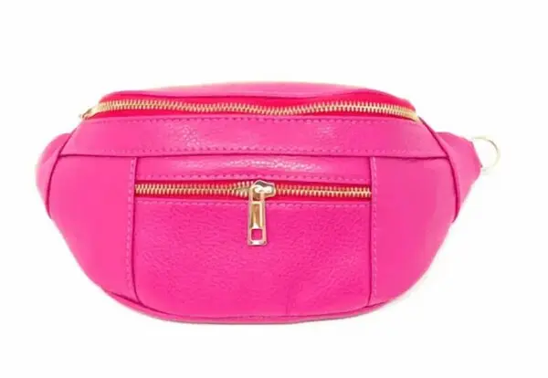 Buy German Fuentes Fine Leather Crossbody Fanny Pack In Fuschia - Pink ...