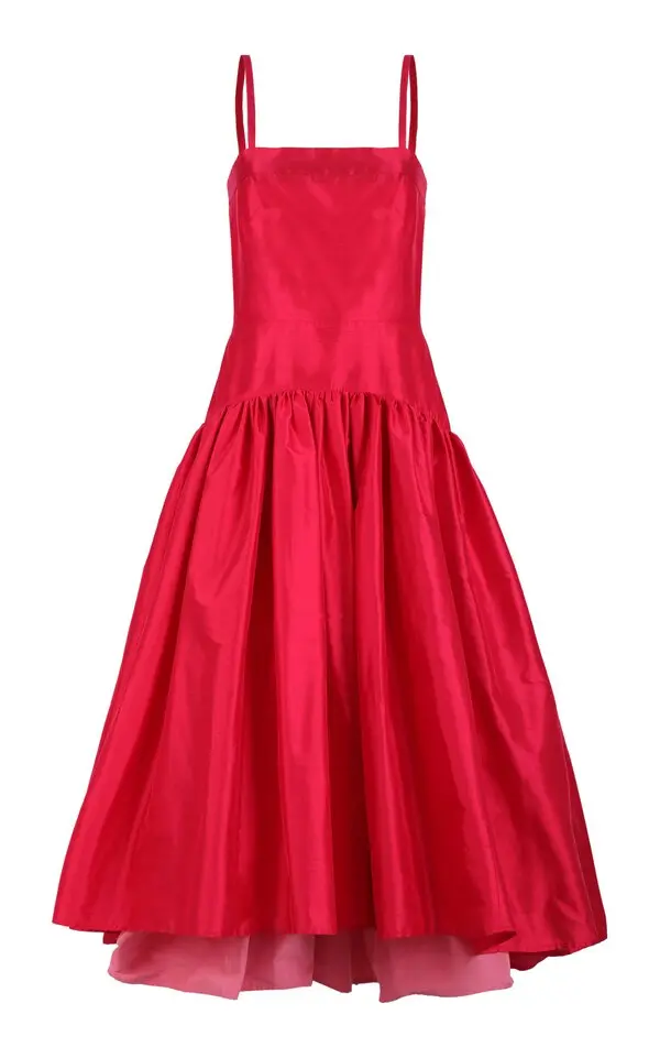 Martin Grant Gathered Silk Midi Dress
