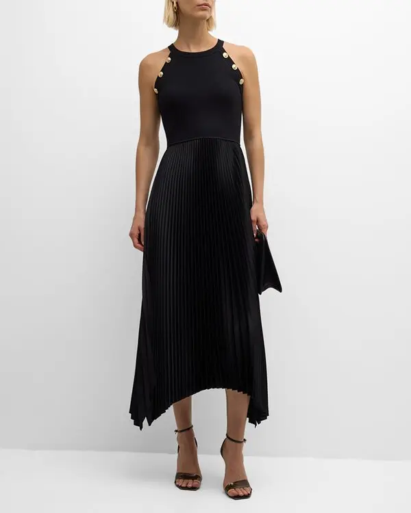Elie Tahari Black And Gold Dress Elie Tahari Pleated Dress Farm Rio  Super Fun Daisy Stunning Maxi