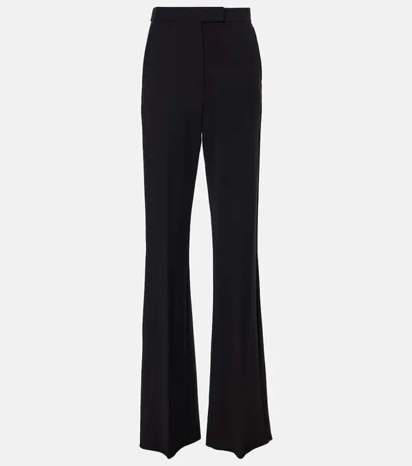 Max Mara Norcia Pleated Jersey Straight Pants - Black