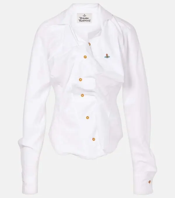 VIVIENNE WESTWOOD Gathered Cotton Shirt - White