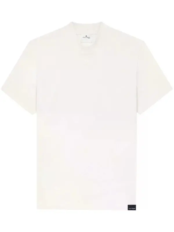 COURREGES Volcano Logo-appliqué Cotton T-shirt - White