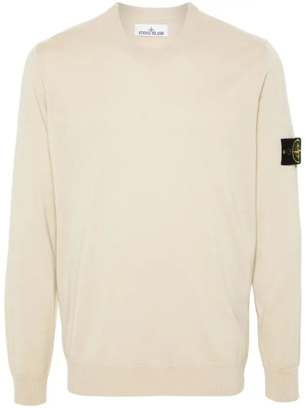 Stone Island Compass-badge Virgin Wool Jumper - Neutrals