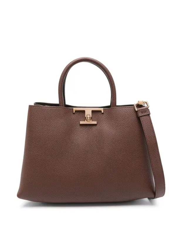 TOD'S T Timeless Leather Tote Bag - Brown