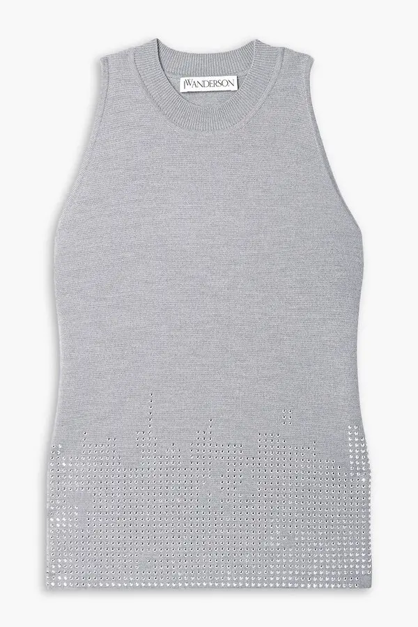 JW Anderson Studded Wool Tank - Light Gray
