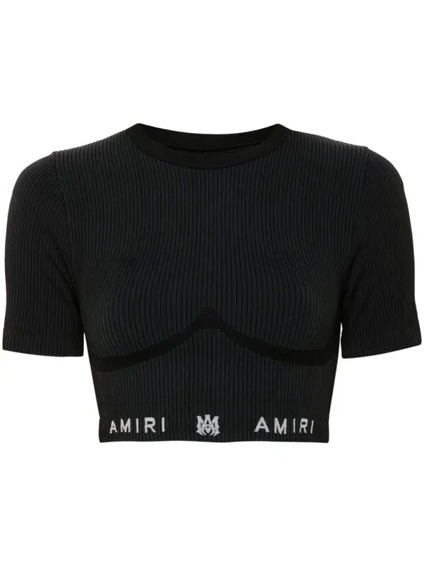Amiri Cropped Ribbed Top