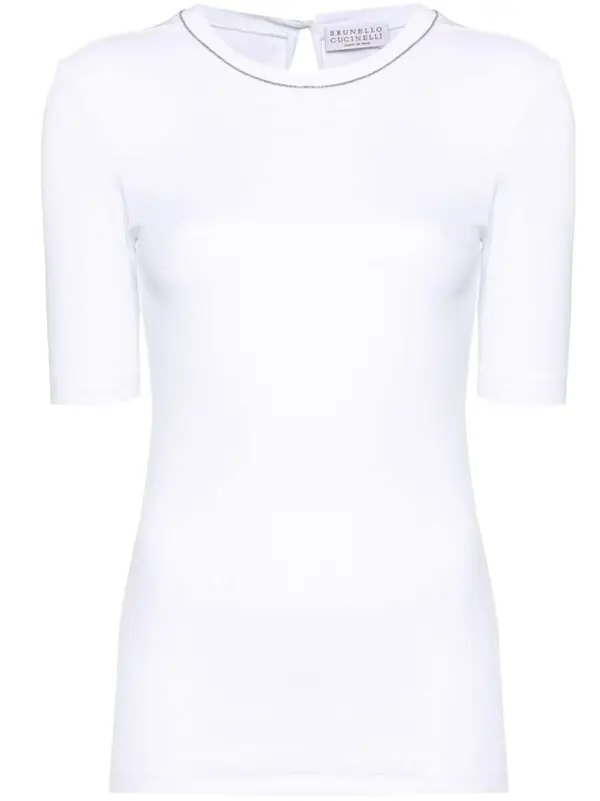Brunello Cucinelli Monili-chain Cotton Jumper - White