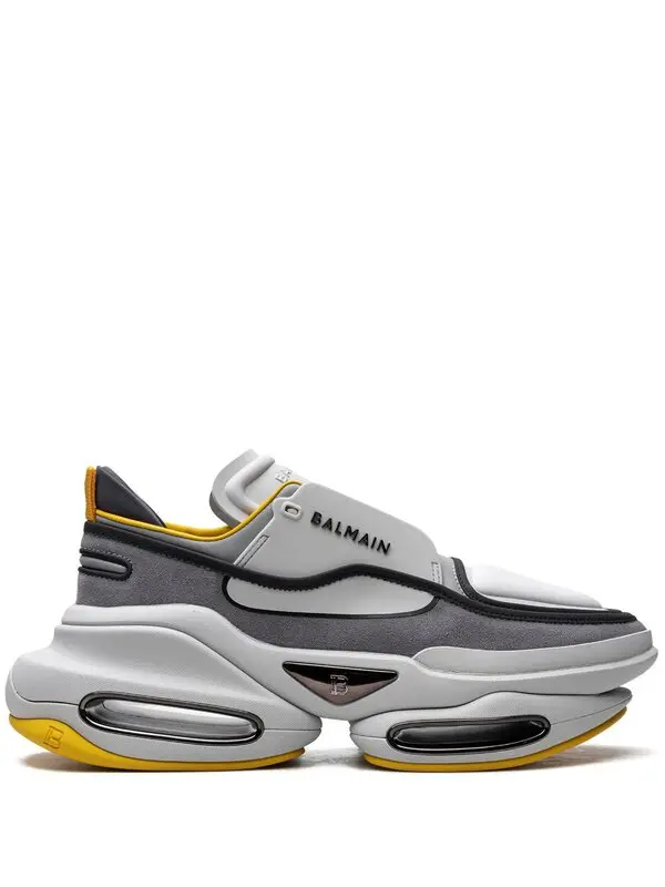 Balmain B-bold Suede Sneakers - Grey