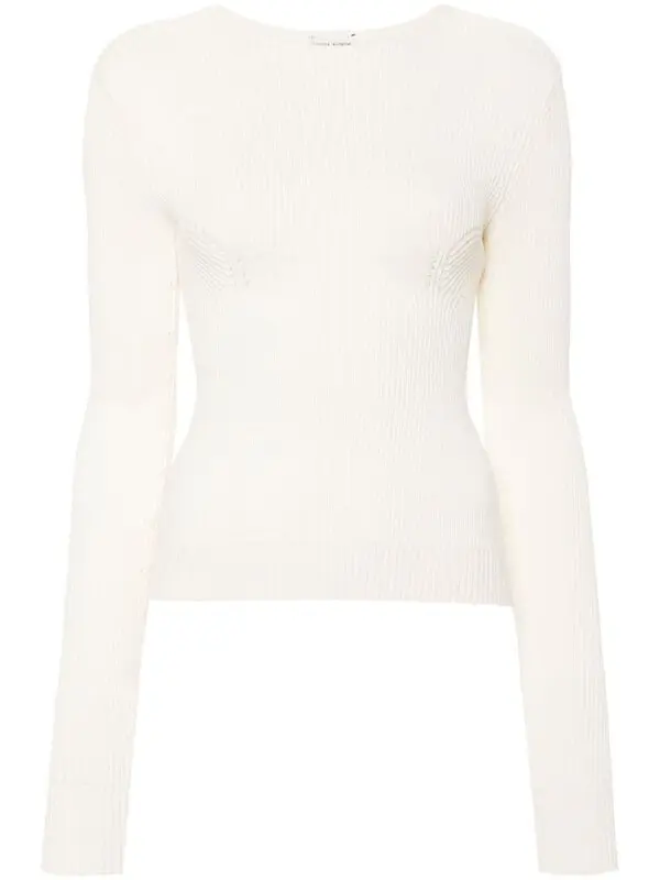 Magda Butrym Long-sleeve Ribbed Jumper - Neutrals