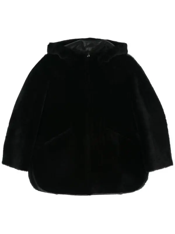 BLANCHA Reversible Shearling Hooded Coat