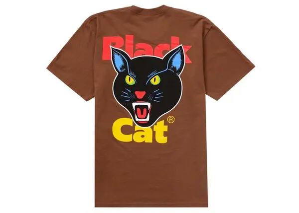 Supreme Black Cat Tee Shirt - Brown