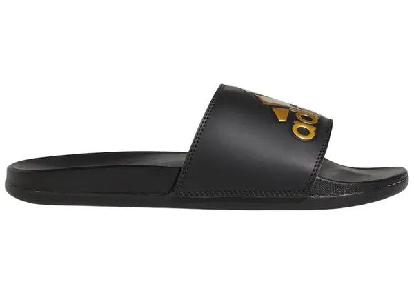 Adidas Adilette Comfort Slides - Core Black/gold Metallic
