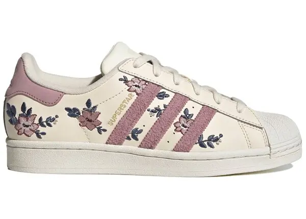 Adidas Superstar Floral Sneakers - Wonder White/magic Mauve/off White