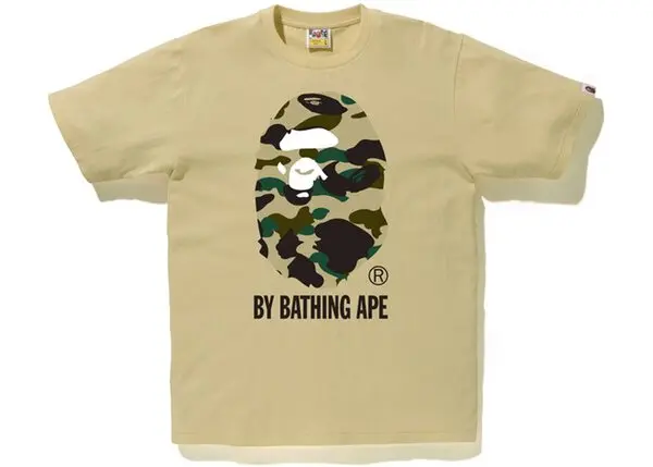 BAPE 1st Camo Bathing Tee Shirt - Beige/yellow