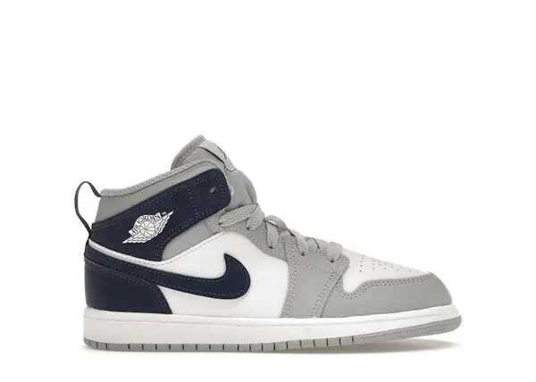 JORDAN 1 Mid Sneakers - White/wolf Grey/midnight Navy Blue