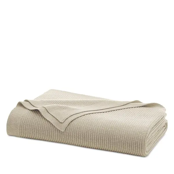 BOLL & BRANCH Ribbed Knit Throw Blanket, 50 X 70 - Oatmeal