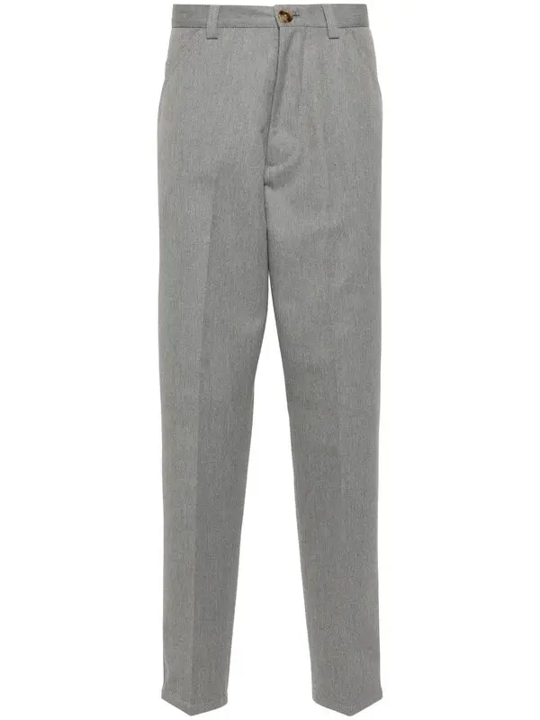 Brunello Cucinelli Pressed-crease Slim-fit Trousers - C7187 - Medium Grey