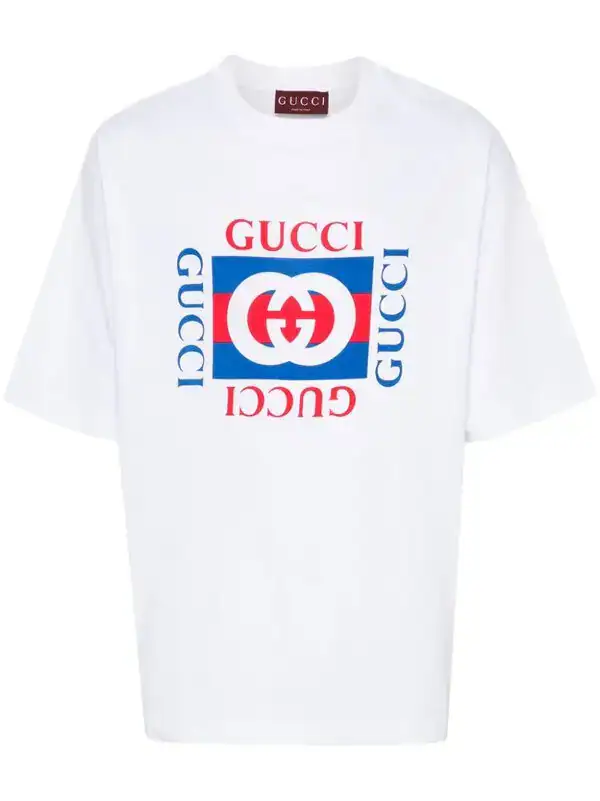 Gucci Interlocking G-Print Cotton T-Shirt - White | Editorialist