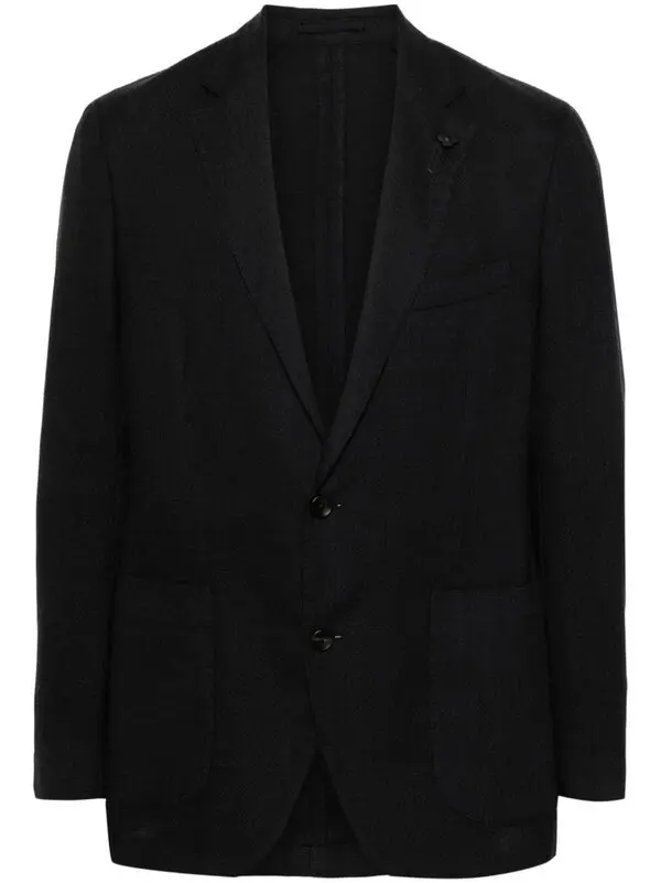 LARDINI Brooch-detail Single-breasted Blazer
