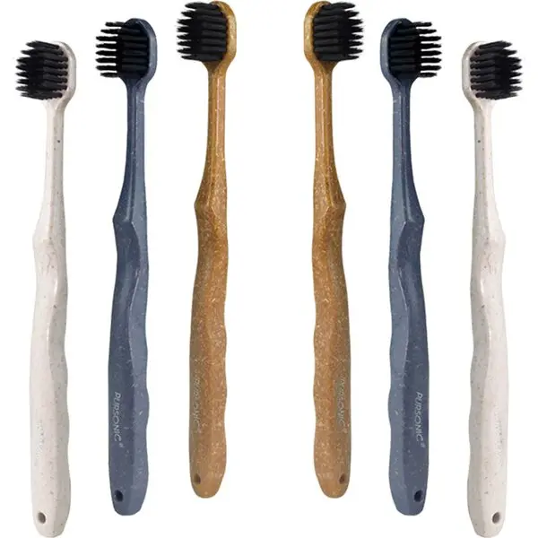PURSONIC Wide Brush Head Charcoal Toothbrush - Multicolor
