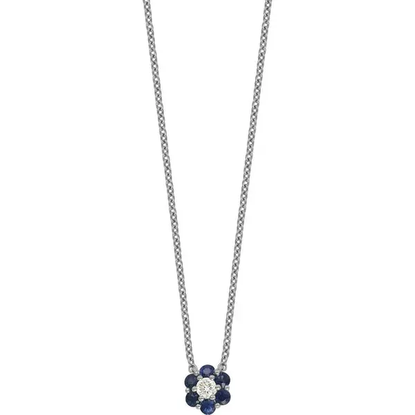 Bony Levy El Mar Gemstone & Diamond Flower Pendant Necklace - 18k Wg Sapphire/ Diamond