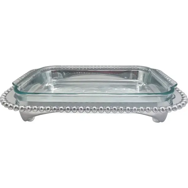 MARIPOSA Pearled Oblong Casserole Caddy & 3-quart Pyrex® Tray