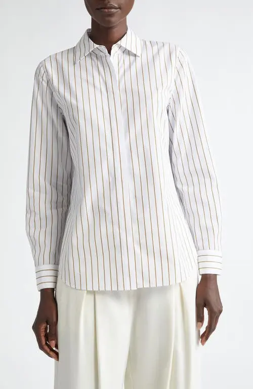 Lafayette 148 New York Hayward Striped Cotton Shirt
