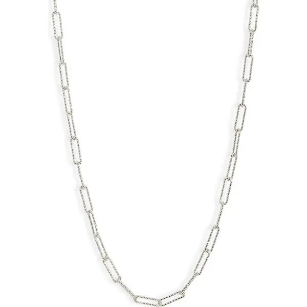 Nordstrom Demi Fine Faceted Paper Clip Chain Necklace - Sterling Silver Plated