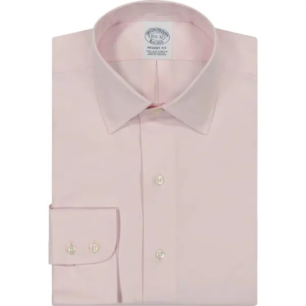 Brooks Brothers Non-Iron Stretch Supima Cotton Dress Shirt - Pink |  Editorialist