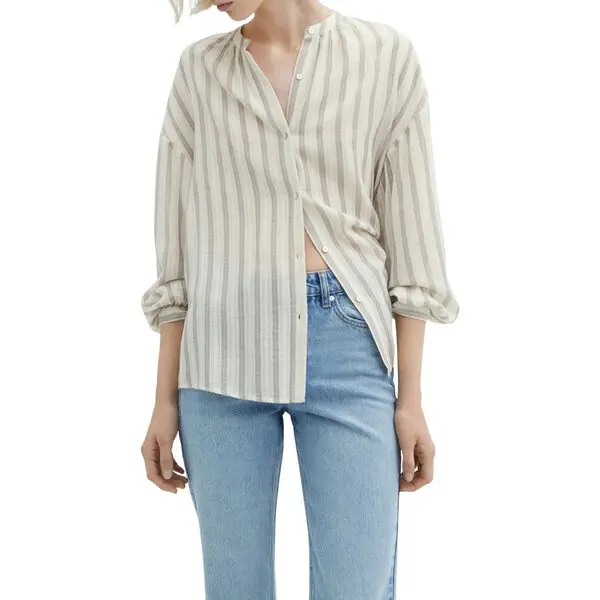Mango Striped Button-up Shirt