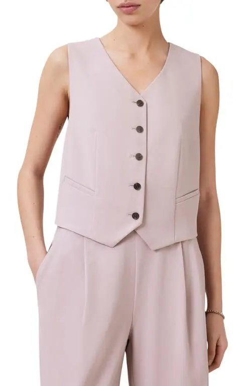 All Saints Aleida Lightweight Vest - Mauve Chalk Pink