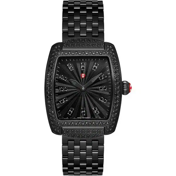 Diamond Dial Michele Deco Black Diamond Watch Michele Deco Noir