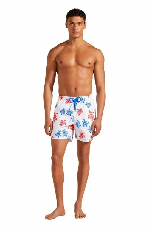 Vilebrequin Tortues Multicolores Swim Trunks - Blanc