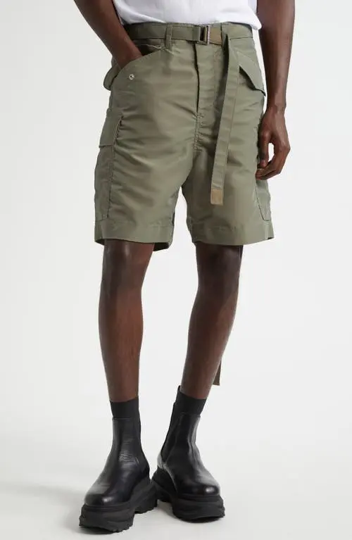 Sacai Nylon Twill Cargo Shorts - Khaki