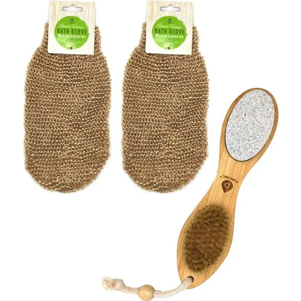 PURSONIC Sisal Hemp Bath Glove, Pack Of 2 - Multicolor