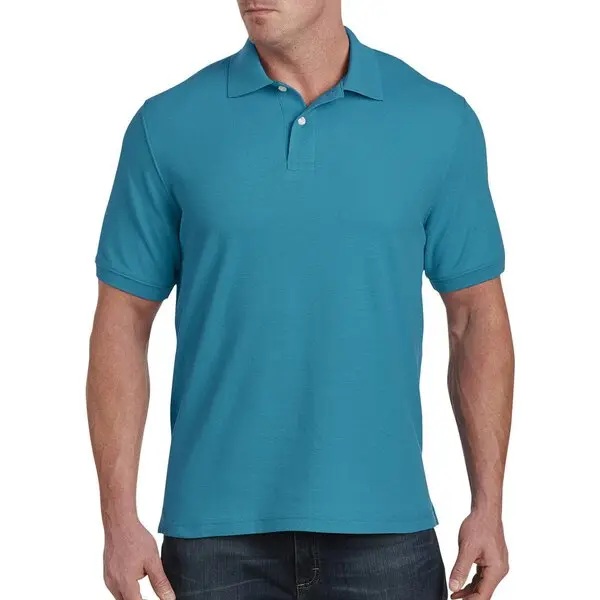 HARBOR BAY BY DXL Big & Tall Piqué Polo Shirt - Deep Lagoon