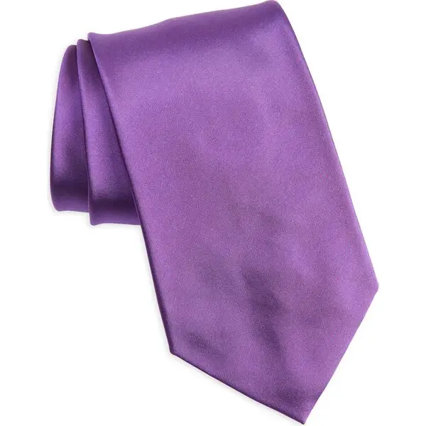 Ralph Lauren Solid Silk Peau De Soie Neck Tie - Violet