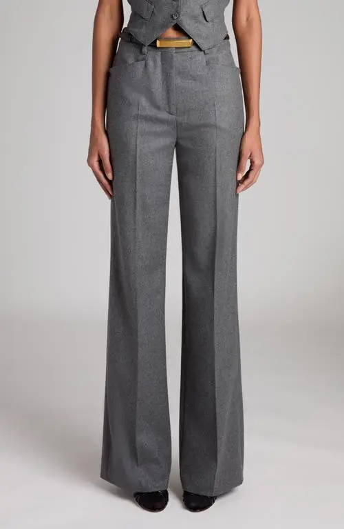 TOM FORD Metallic Stripe Wool Flannel Bootcut Pants