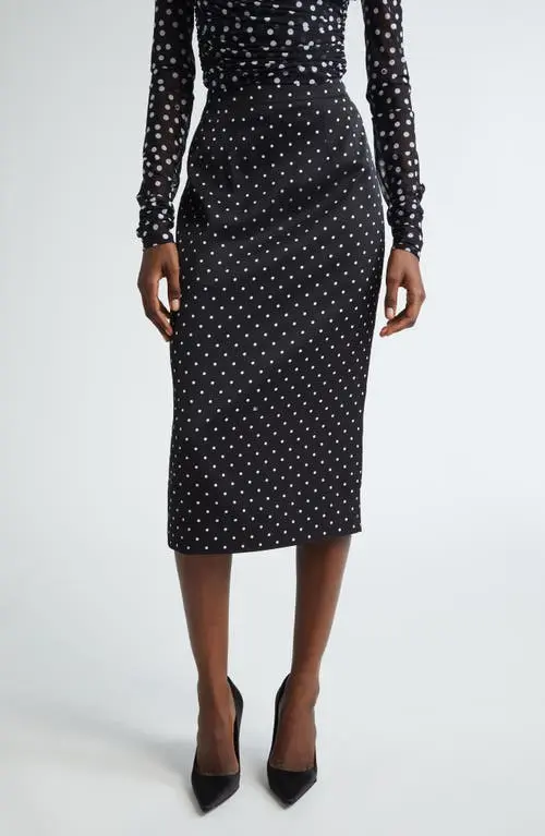 Dolce & Gabbana Polka Dot Silk Pencil Skirt - Hnzpw Pois Picc 0 5 F.nero