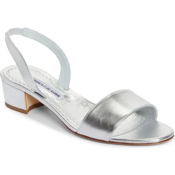 Manolo Blahnik Patopia Slingback Sandal - Silver