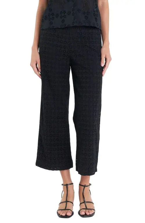 English Factory Broderie Anglaise Cropped Pants