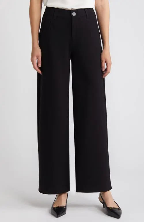Wit & Wisdom Flat Front Wide Leg Pants - Black